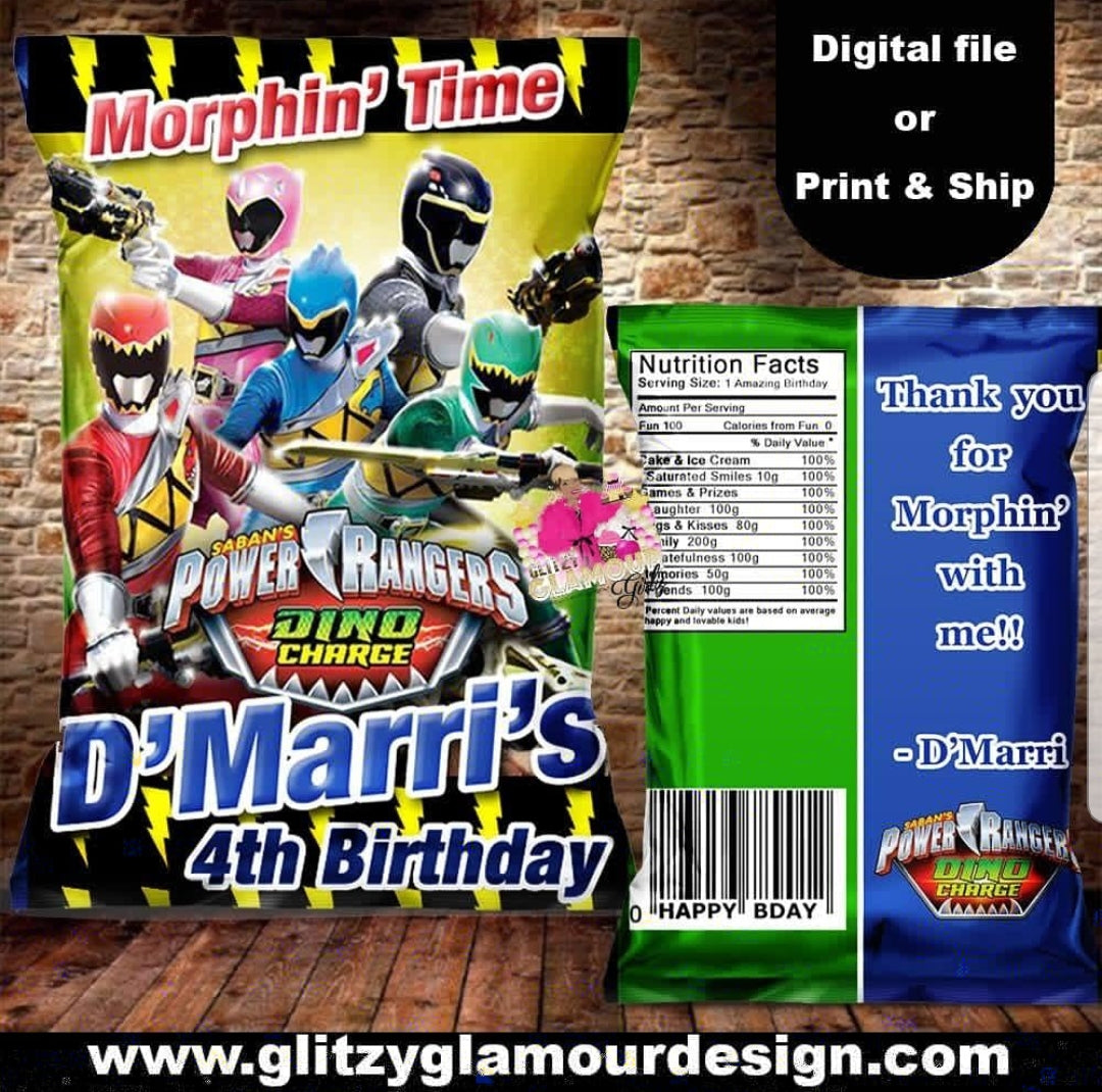 Power Rangers Dino Charge Chip Bag – Glitzy Glamour Designs