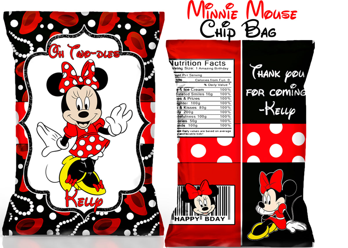 Minnie Mouse Chip Bag – Glitzy Glamour Designs