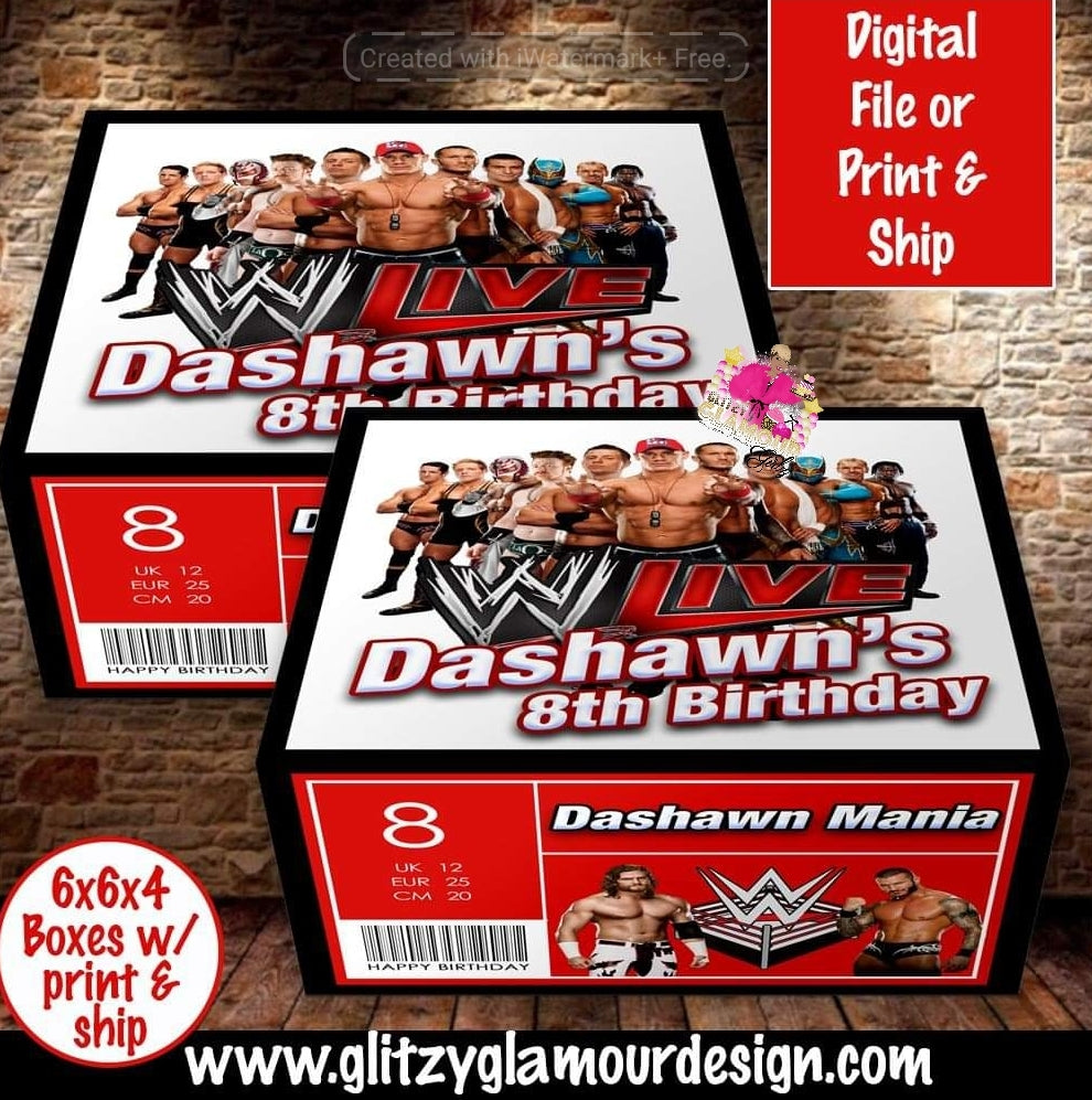 WWE Favor Box (6x6x4 size) (box only) – Glitzy Glamour Designs