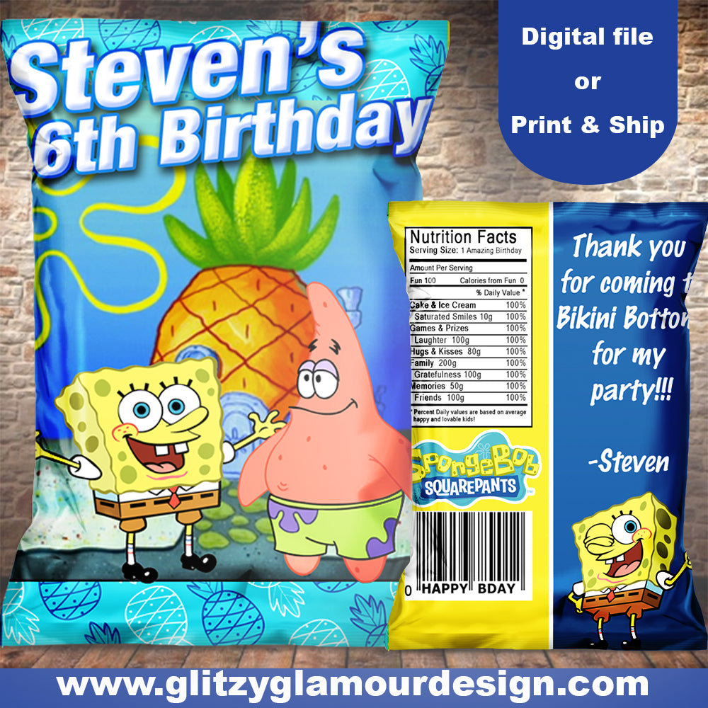 Spongebob Chip Bag – Glitzy Glamour Designs