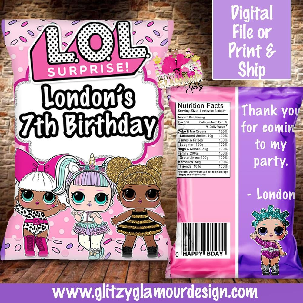 Lol Surprise Chip Bag – Glitzy Glamour Designs