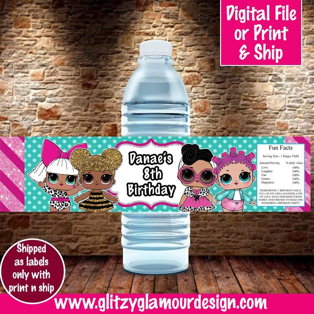 LOL Surprise water labels – Glitzy Glamour Designs