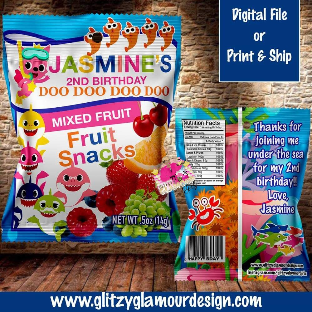 Baby Shark fruit snacks – Glitzy Glamour Designs