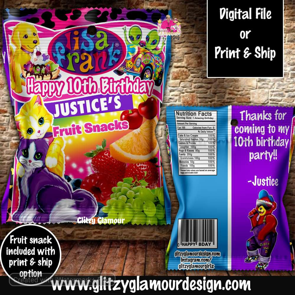 Lisa Frank/90s fruit snacks – Glitzy Glamour Designs