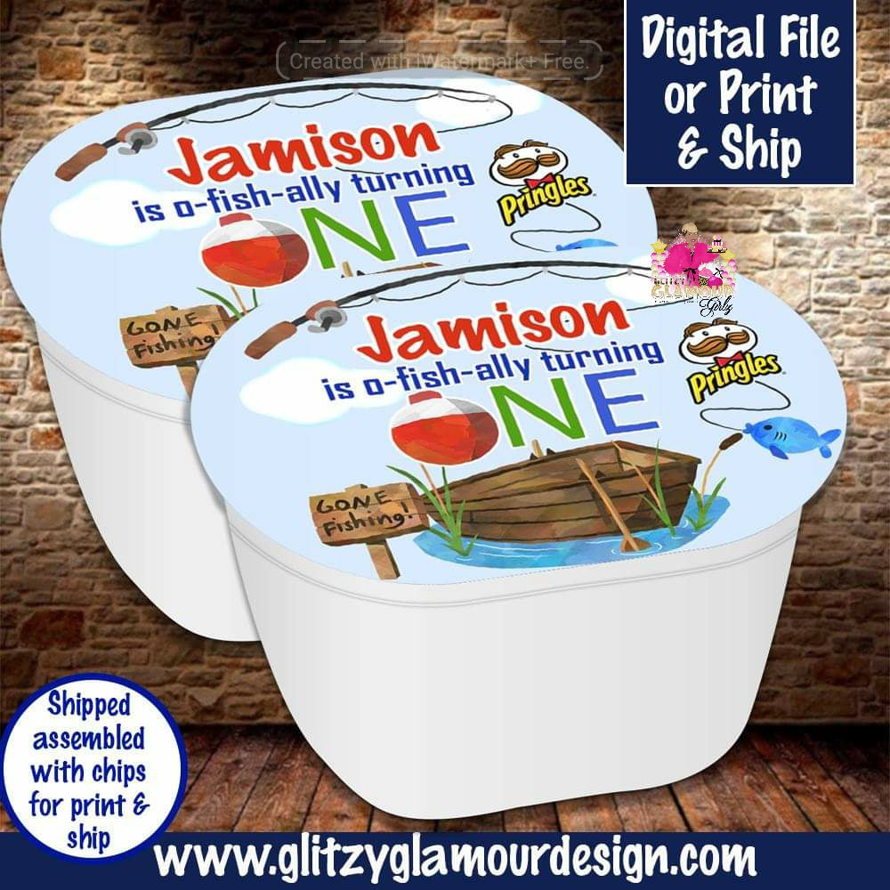 O Fishally One Fishing Pringles Snack Stacks – Glitzy Glamour Designs